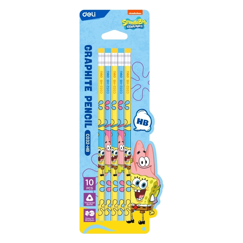 Deli C032-HB Spongebob Graphite pencil HB 10pcs/pack | Shopee Philippines