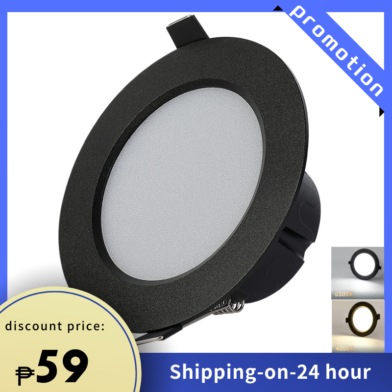 LED Down Light Black Framed Downlight Spot 6W Recessed in Ceiling ...