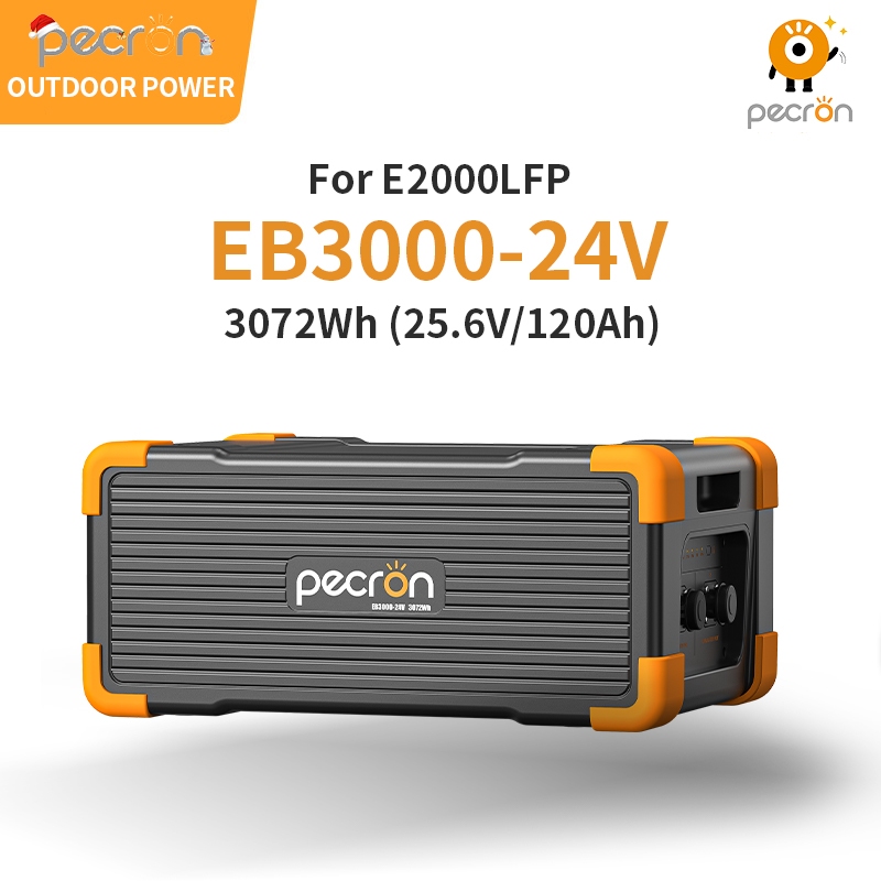 Pecron EB3000-24V LiFePo4 Extended Battery 3072Wh (25.6V/120Ah) for ...