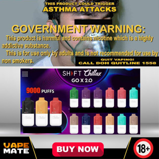 SHIFT CHILLAX GO X 2.0 9000 PUFSS DISPOSABLE VAPE LEGIT BRANDNEW DISPO ...