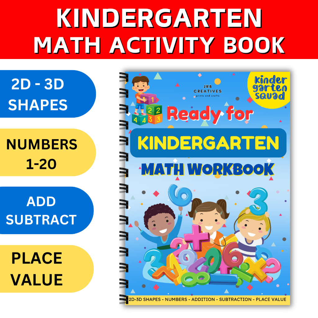 Get Ready for Kindergarten - MATH Activity Workbook/Worksheets with fun ...