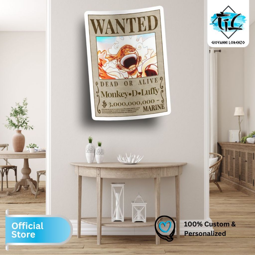 ONE PIECE WANTED POSTER - WALL STICKER - LUFFY 5TH GEAR | Shopee ...