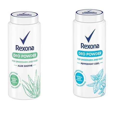 Rexona Deo Powder Peppermint Cool or Aloe Soothe for Underarm and Foot ...