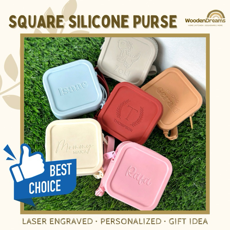 PERSONALIZED Silicone Square Purse | Coin Purse | Cable Organizer ...