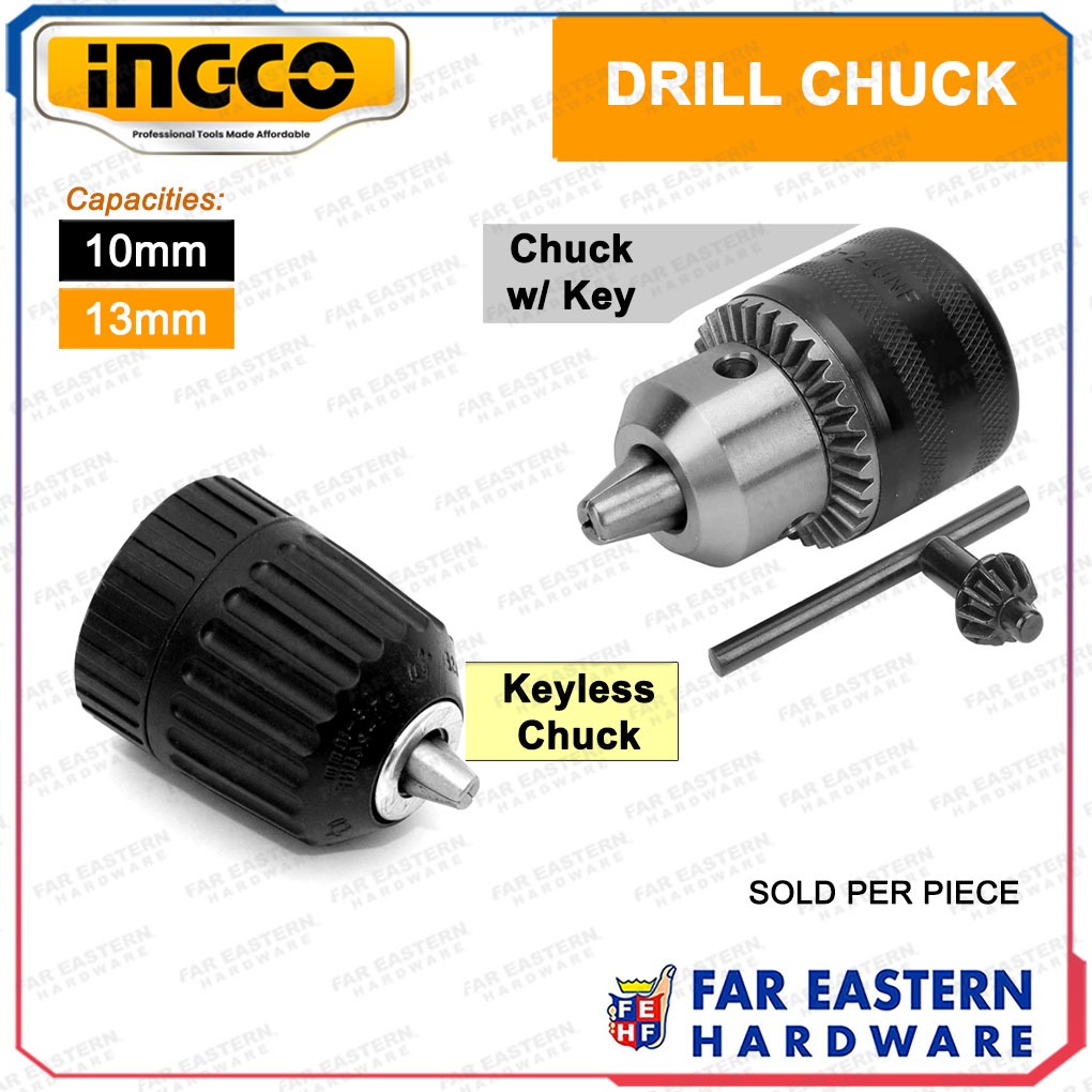INGCO Drill Chuck w/ Key | Keyless 10mm | 13mm INAC | Shopee Philippines