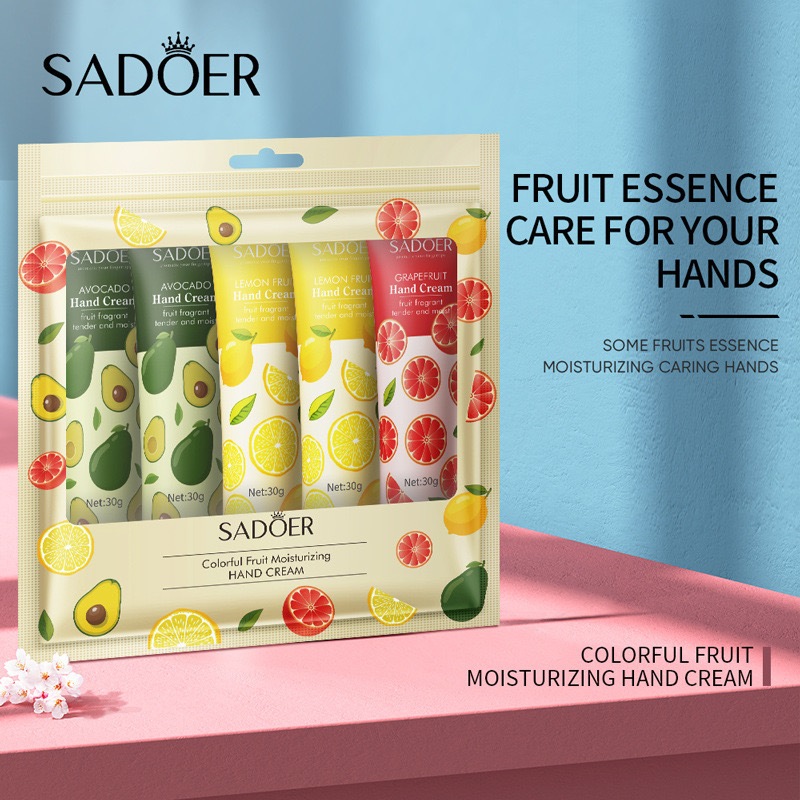 SADOER Perfumes Hand Essence Cream 5pcs Set Moisturizing Whitening Dry Skin Summer Girl Beauty ...