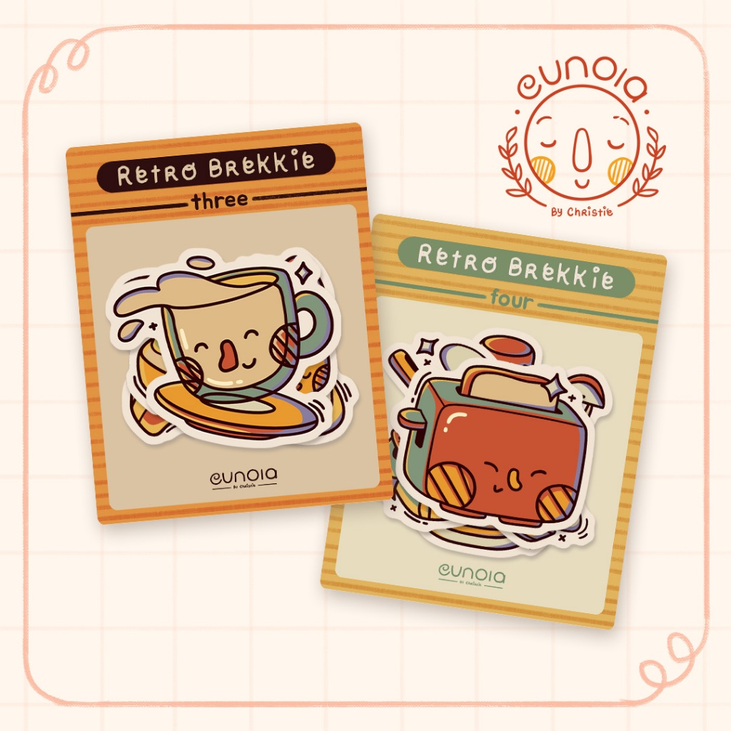 Retro Brekkie Series 02 Sticker Pack, Sticker Set, Cute Die Cut ...