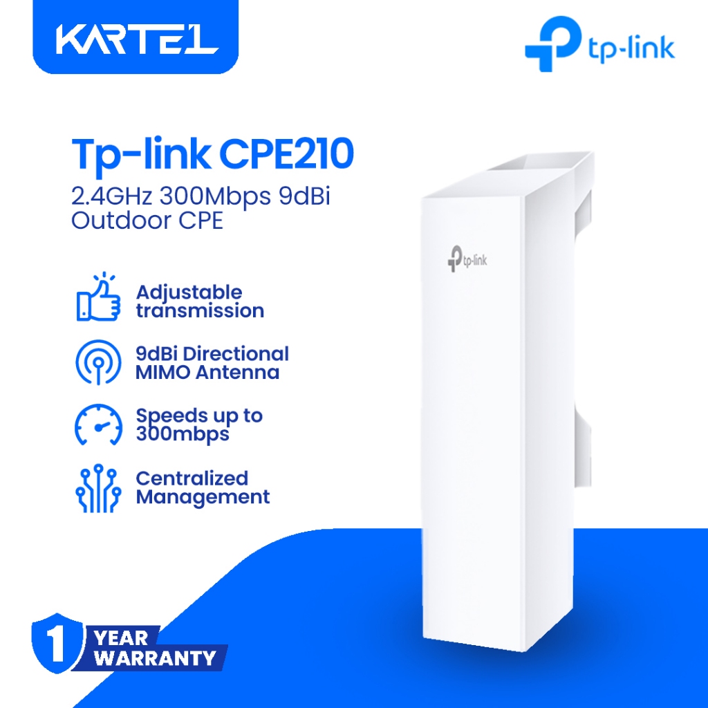 TP-Link CPE210 2.4GHz 300Mbps 9dBi Outdoor CPE | Outdoor AP Repeater ...