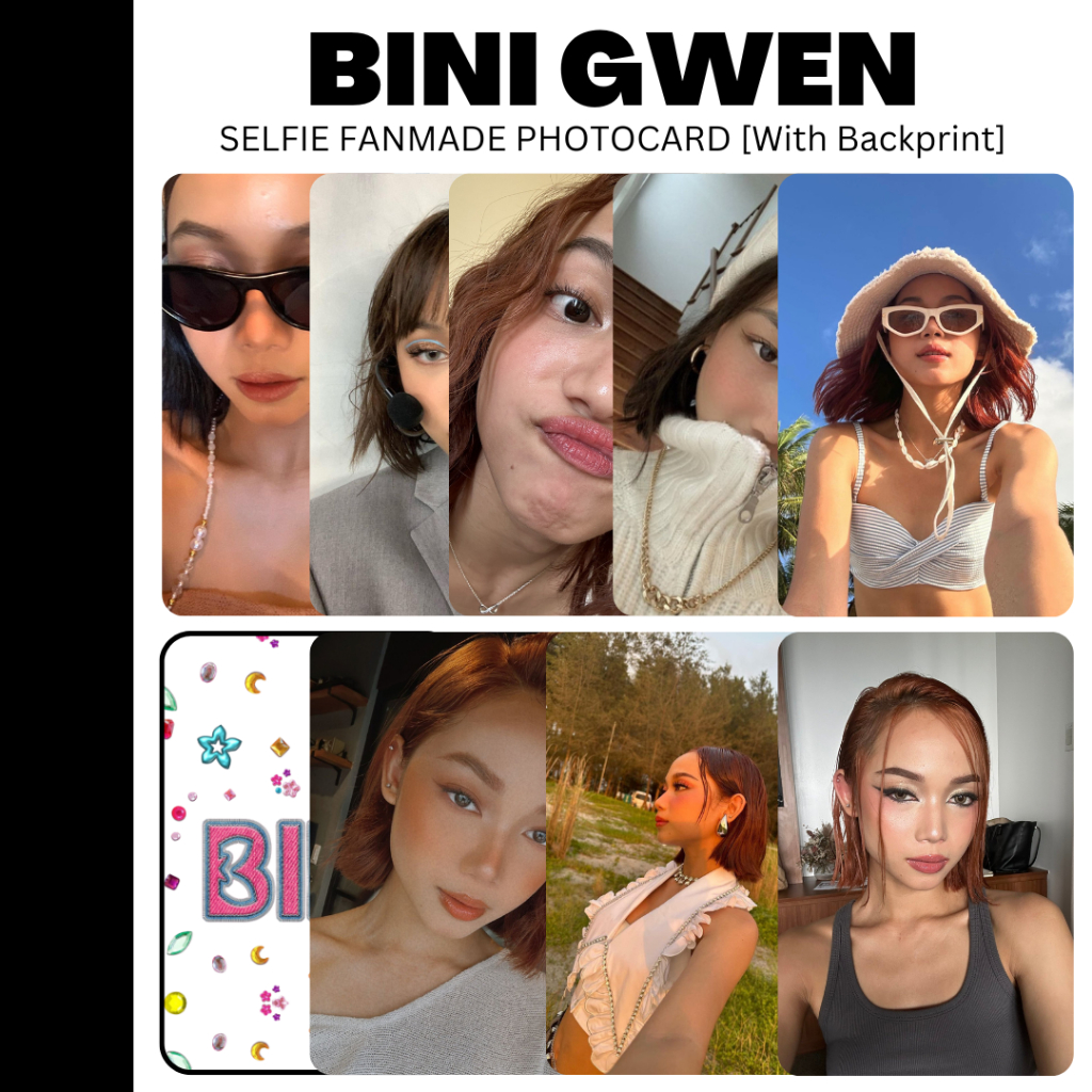 BINI Gwen Selfie Fanmade Photocard Set [With Backprint] | Shopee ...