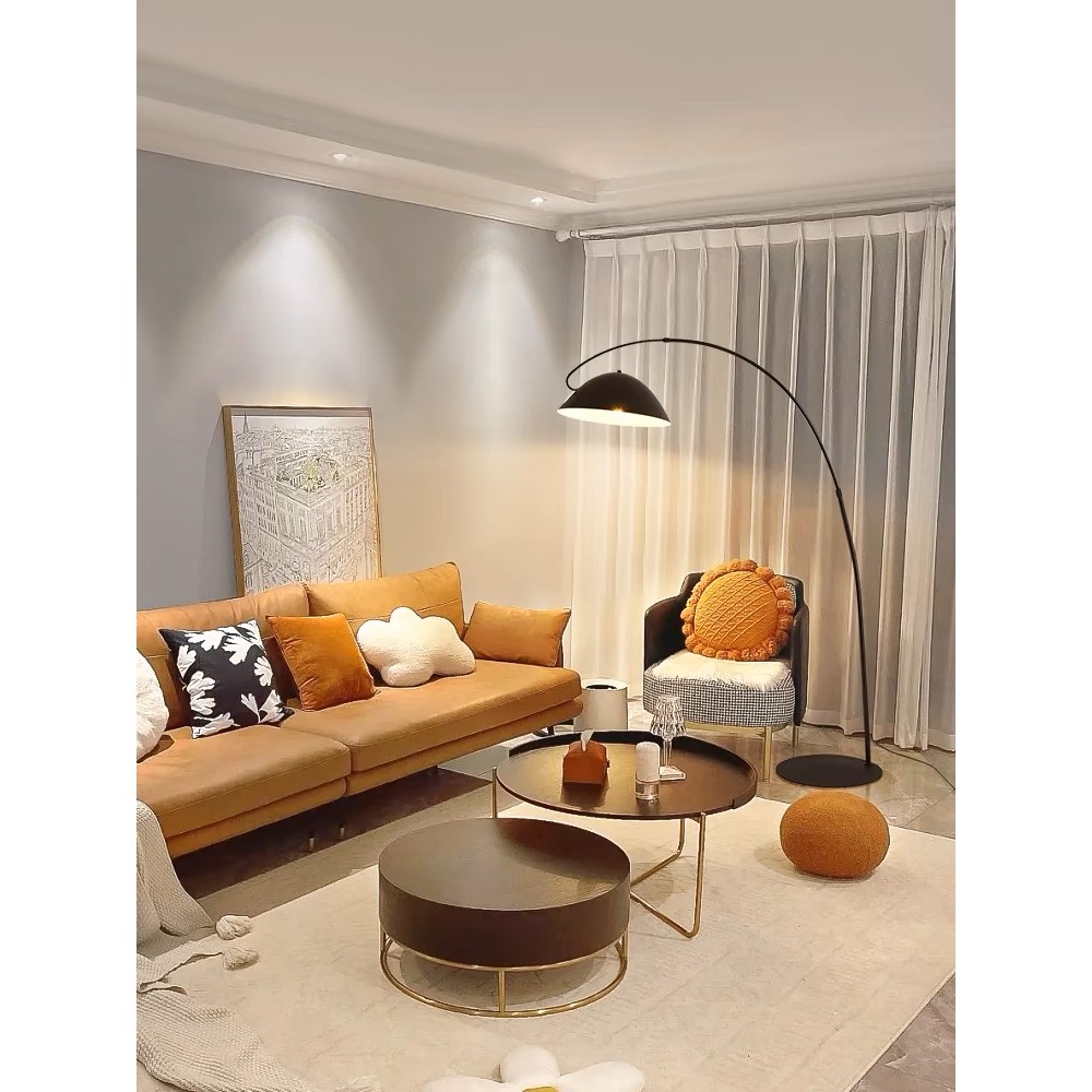 Arc Floor Lamp，Black Gold Floor Lamps with 360° Rotatable Arm，3-Color ...