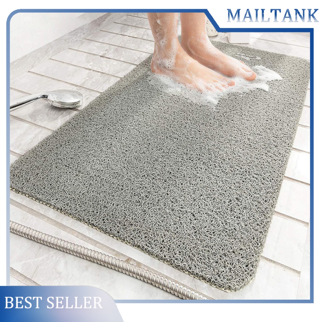 Bathroom Anti Slip Floor Mat Silk Loop Fast Drying Bath Rug Shower Room ...