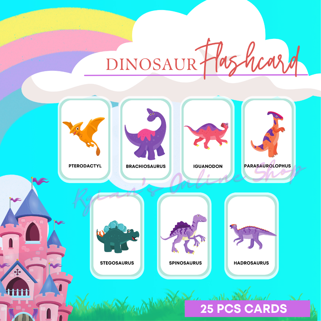 Plain simple educational flashcards alphabet numbers dinosaur shapes ...