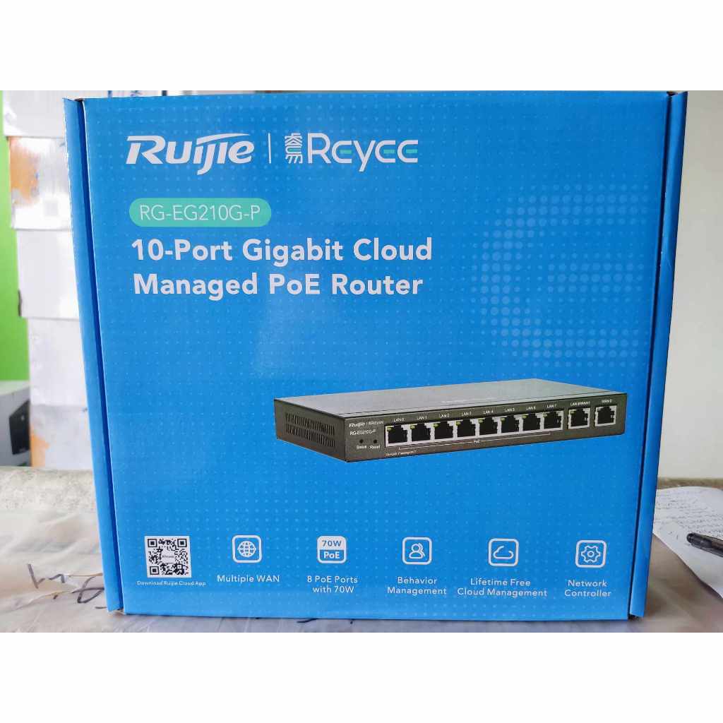 Ruijie RG-EG210G-P | 10-Port Gigabit Ports, 8 Poe+ Out, 200 Users ...