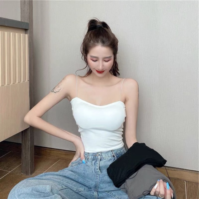 Women's Beautiful Back Tube Top Chest Pad U-shaped Vest Sling Tank Tops ...