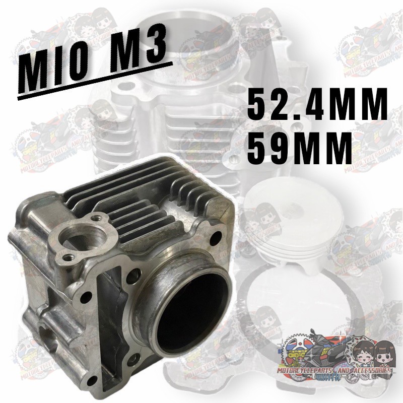 LJ Motorcycle MIO I 125 M3 Cylinder Block Set 52.4MM / 59MM | Shopee ...