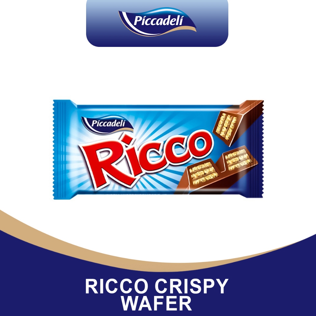 Piccadeli Ricco Crispy Wafer Flavored Chocolate 24x18.5g | Shopee ...