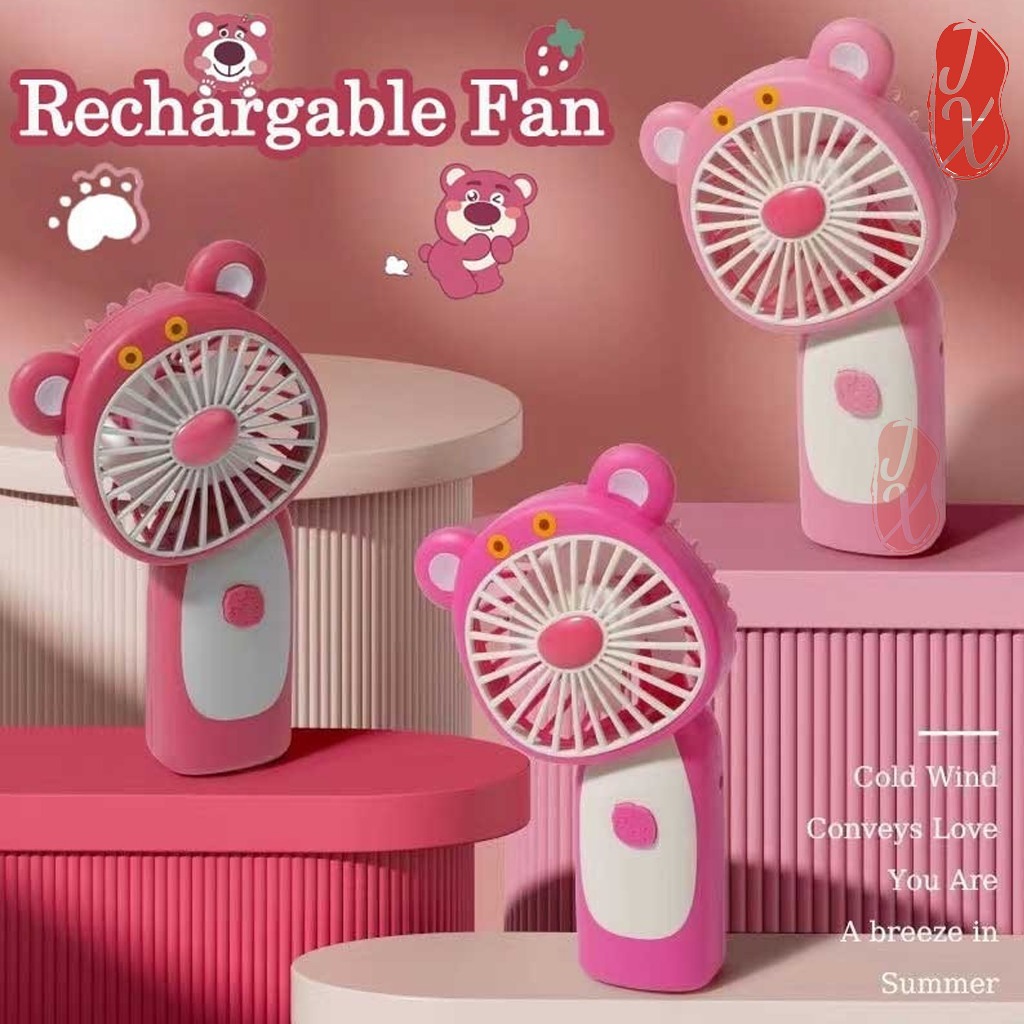 2024 New Strawberry Bear Mini Handheld Fan Lotso Children's Portable ...