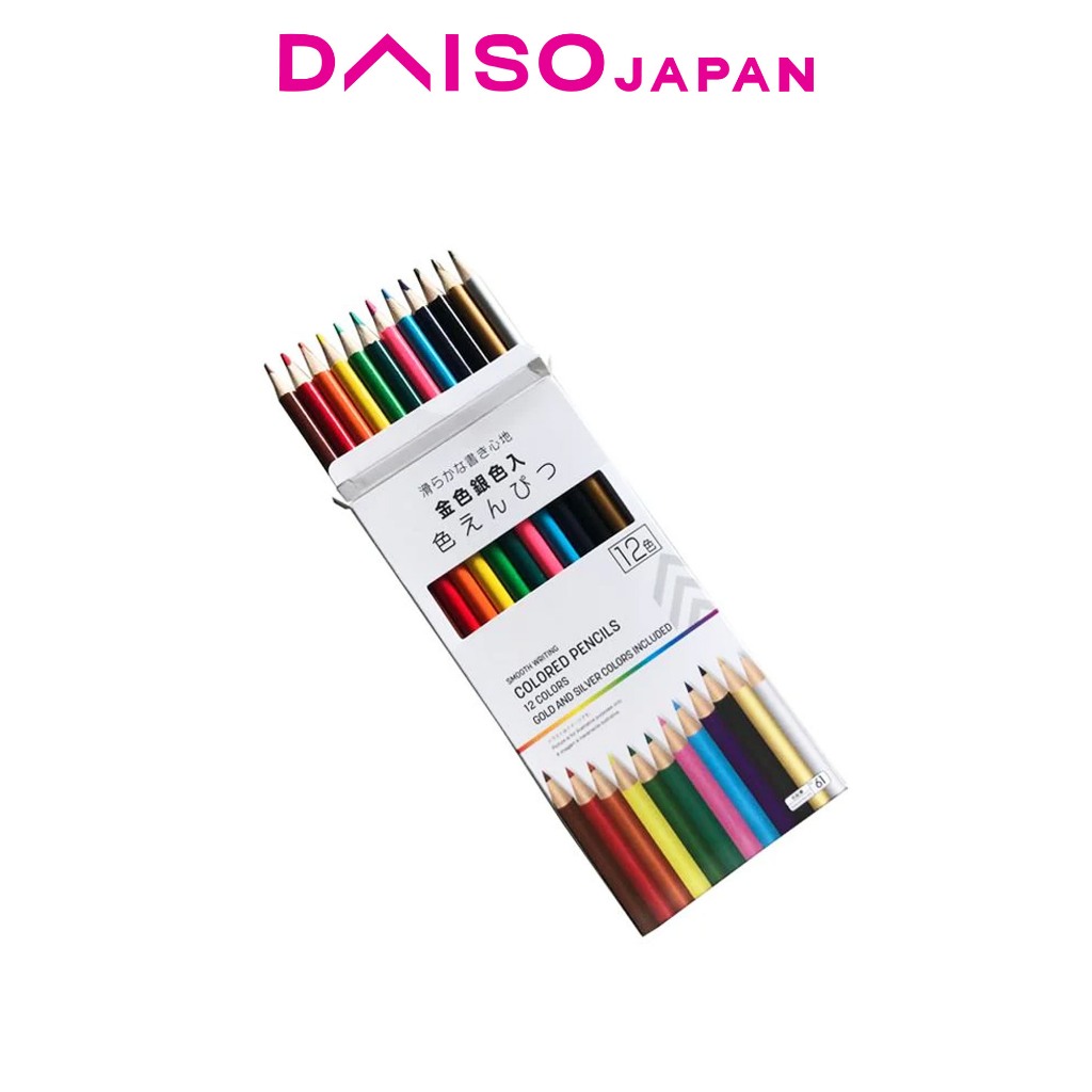 Daiso Smooth Writing Colored Pencils (12 colors) | Shopee Philippines