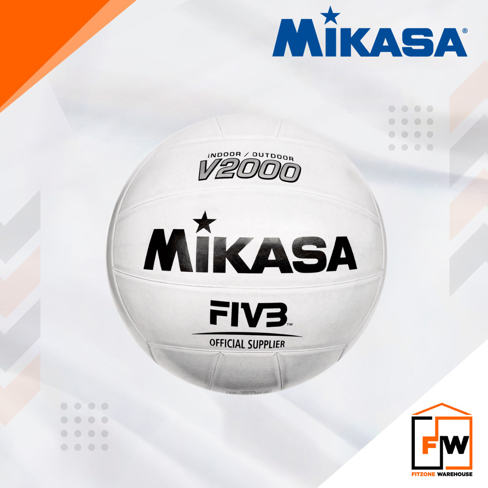Mikasa V2000 Volleyball Size 5 with Rubber Cover (White) | Shopee ...