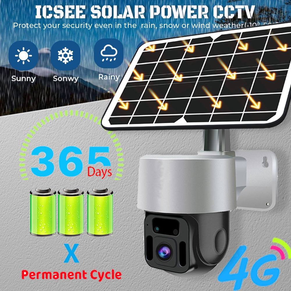 ICSEE 1080P HD 4G SIM Solar CCTV Camera NO WIFI Need PTZ Outdoor Camera ...