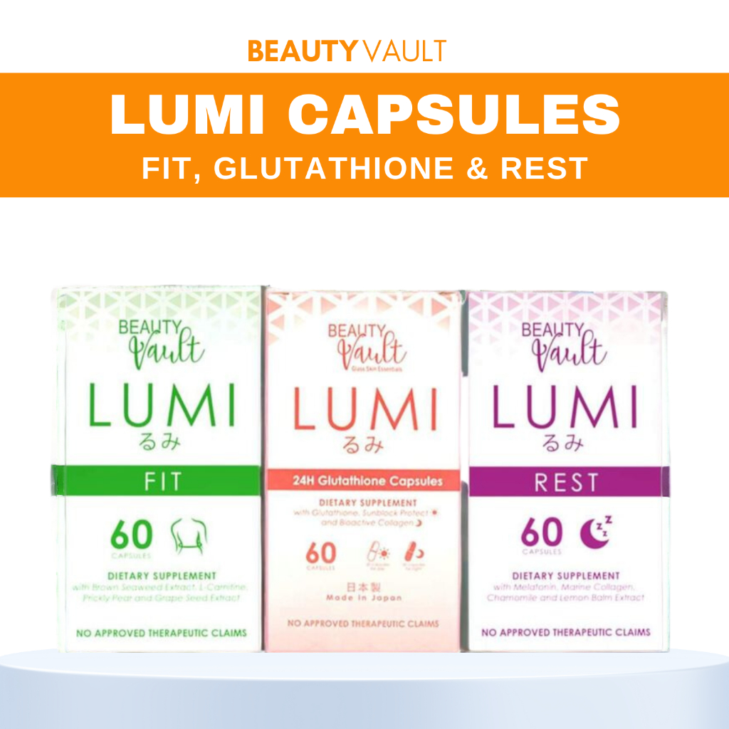 LUMI 24H Glutathione, FIT & REST Capsules by Beauty Vault (60 capsules ...