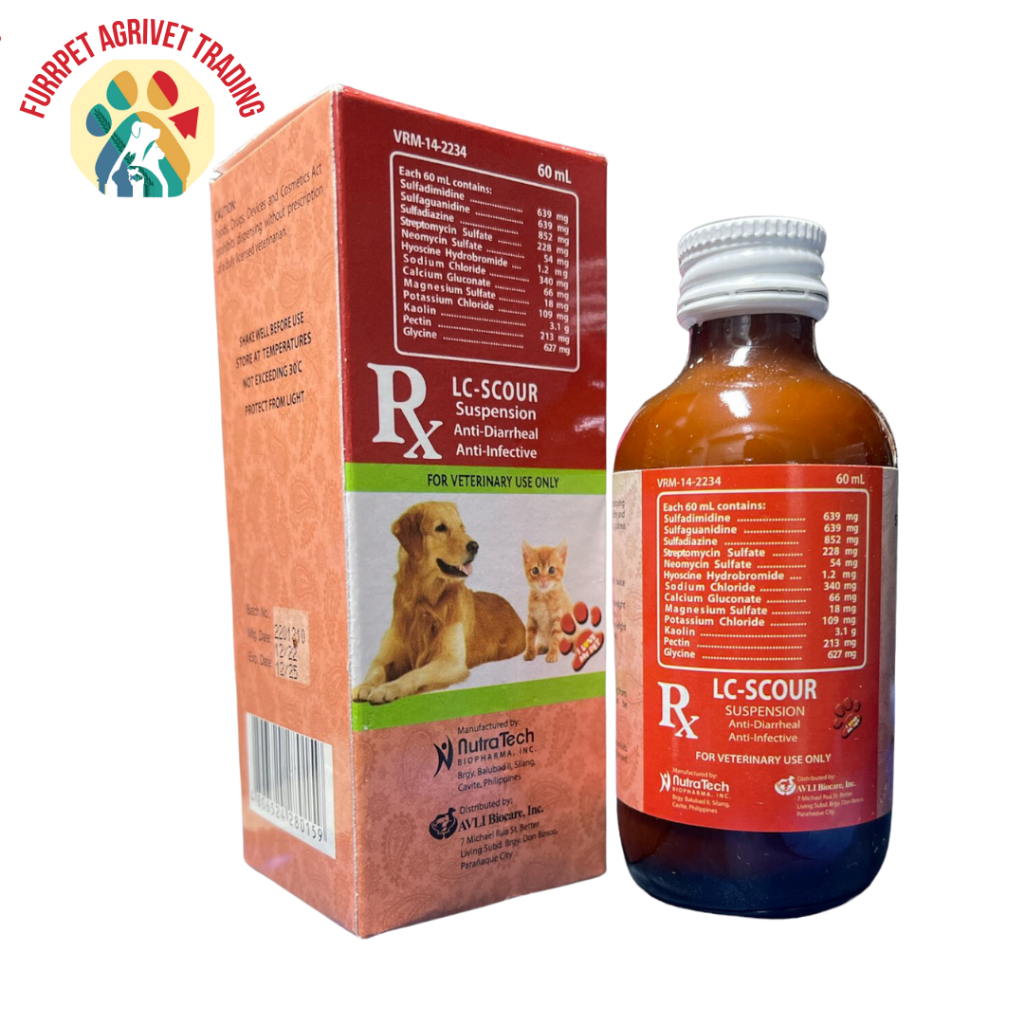 LC SCOUR 60ML for Dogs & Cats ANTI DIARRHEAL Liquid Meds | Shopee ...