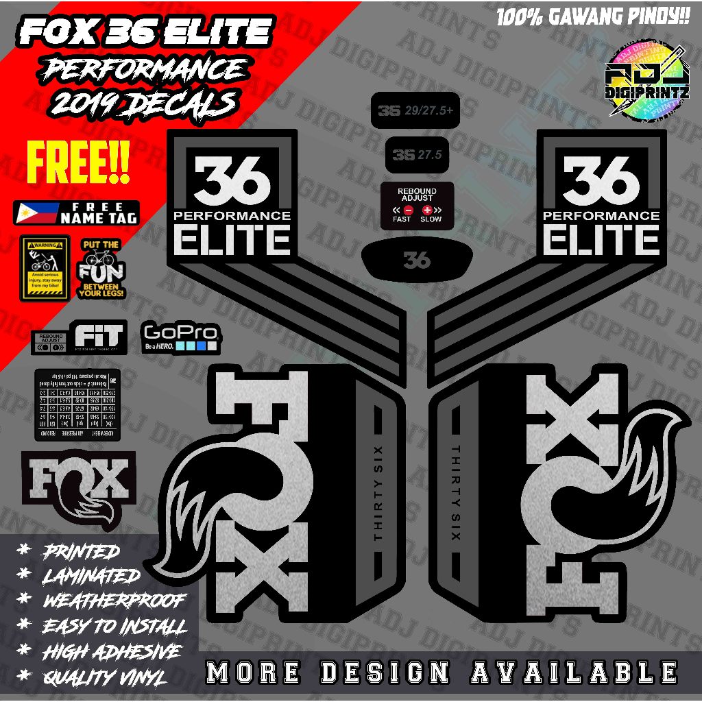 FOX 36 ELITE 2018 Decals Sticker More Colors | Shopee Philippines