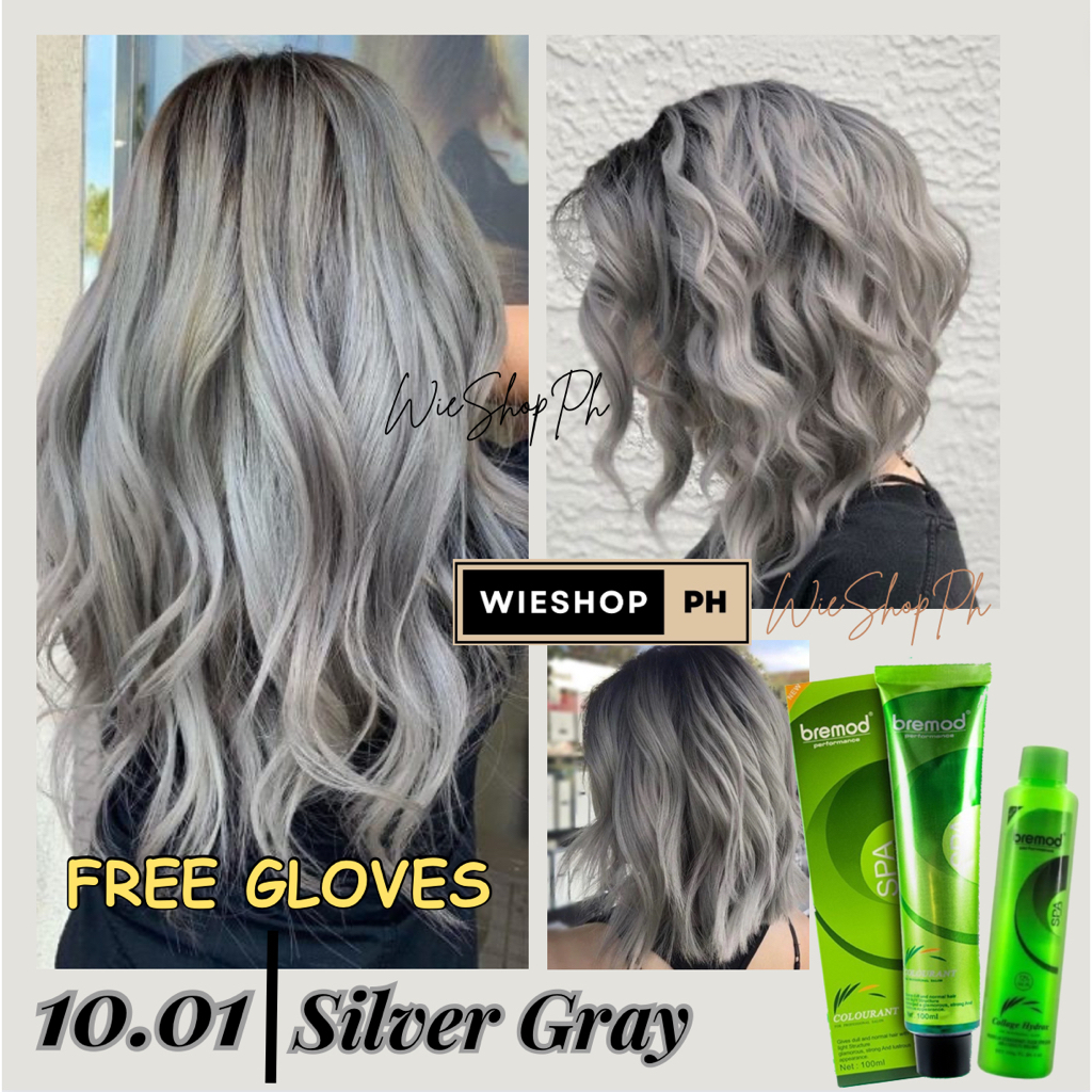 Bremod 10.01 Silver Gray Hair color set with oxidizer 100ml (6%, 9% ...