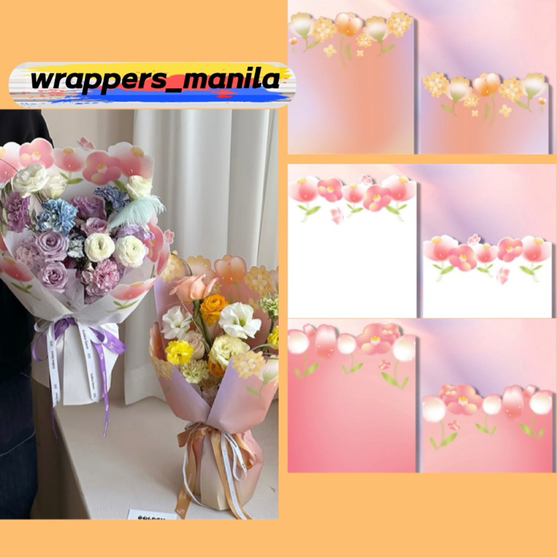 10pcs Flower Border Design Wrapper Bouquet Wrapping Paper | Shopee ...