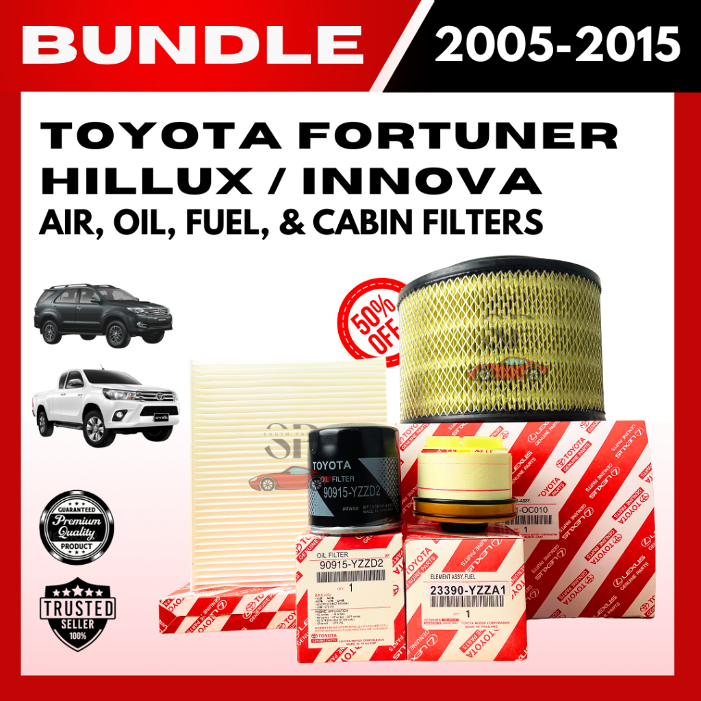 BUNDLE SALE! Air, Oil, Fuel, & Cabin Filters For TOYOTA FORTUNER ...