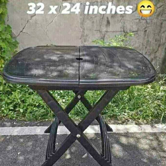 TABLE Plastic Folding TABLE/LAMESA with Umbrella Hole BLACK no.8881 ...