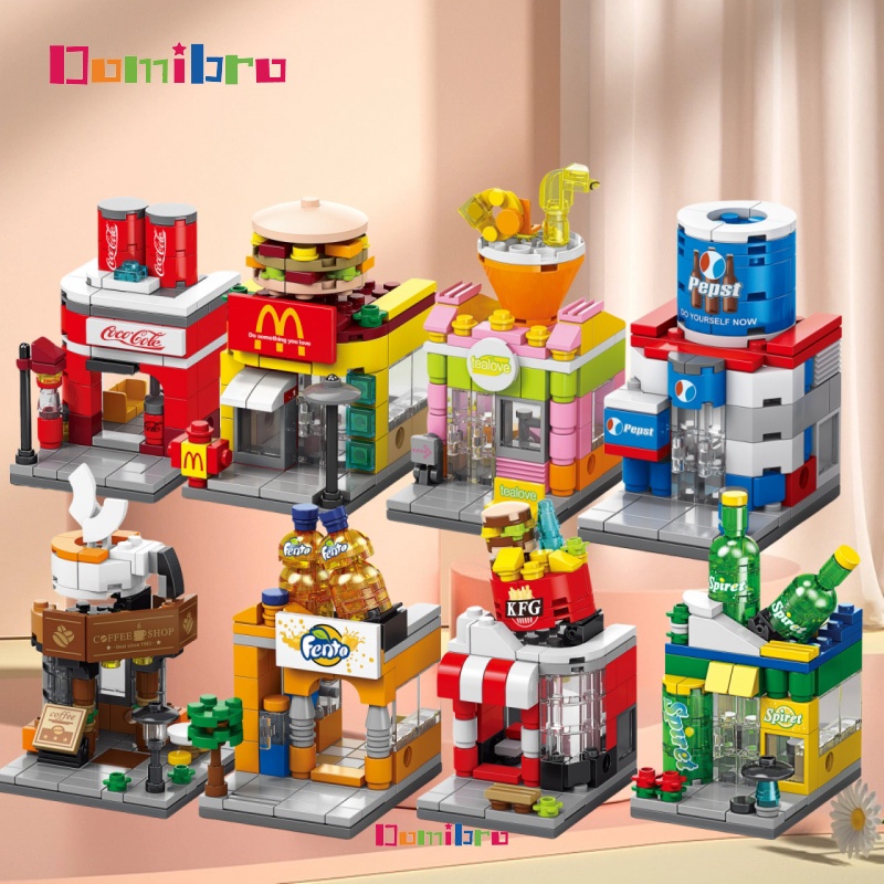 Mini City Street View Building Blocks Toys McDonald's House 3D Model ...