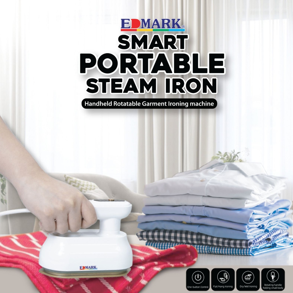 Edmark Smart Portable Steam Iron-Handheld Rotatable (180degrees ...