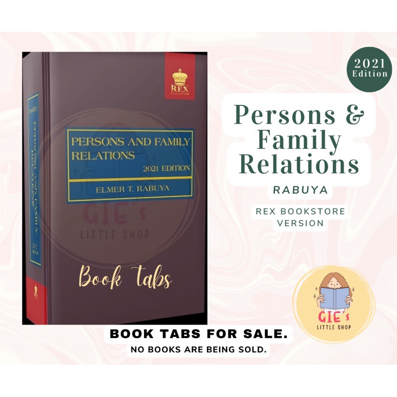 Persons & Family Relations by Rabuya 2021 REX Tabs Flags Stickers ...