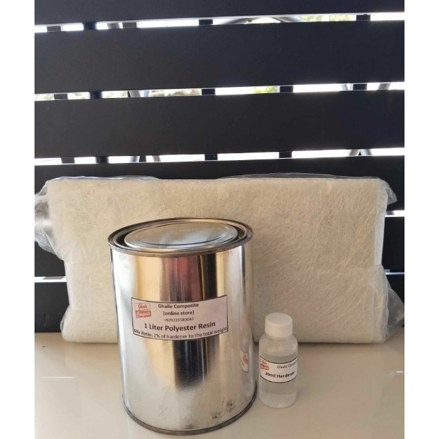 Fiberglass Resin 1Kg Variation Kit 1 - Kit 12 (N) 1L Resin, 30ml Hardener, 1/4kg CSM/WRC to ...