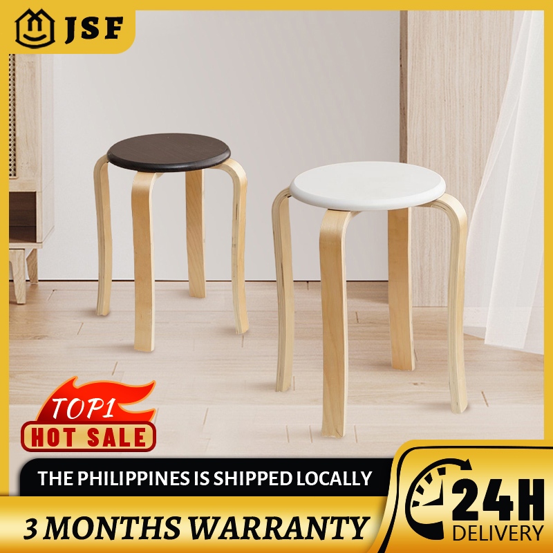 JSF Home Round Stool Dining Room Chair Living Room Wooden Chair Stool ...