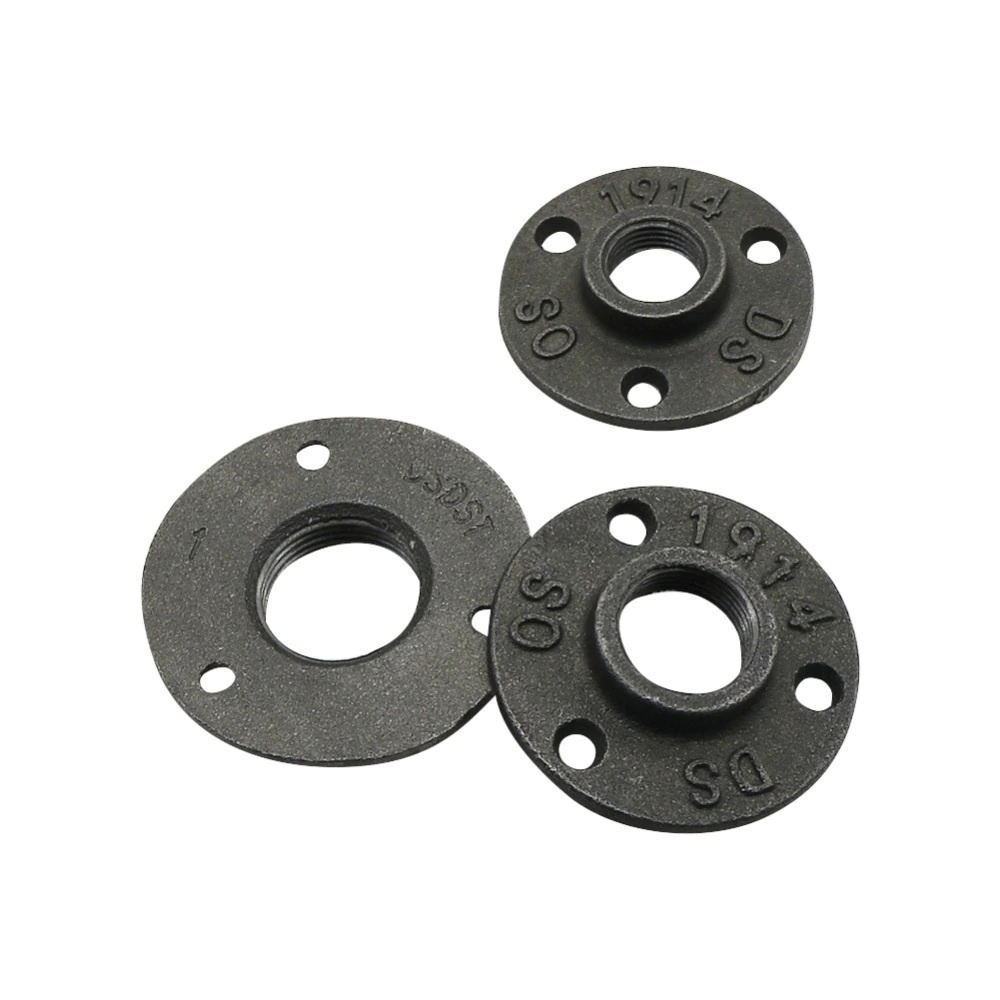 Black Iron Flange Pipe Floor Fitting Wall Mount 1/2 inch 3/4 inch 1inch ...