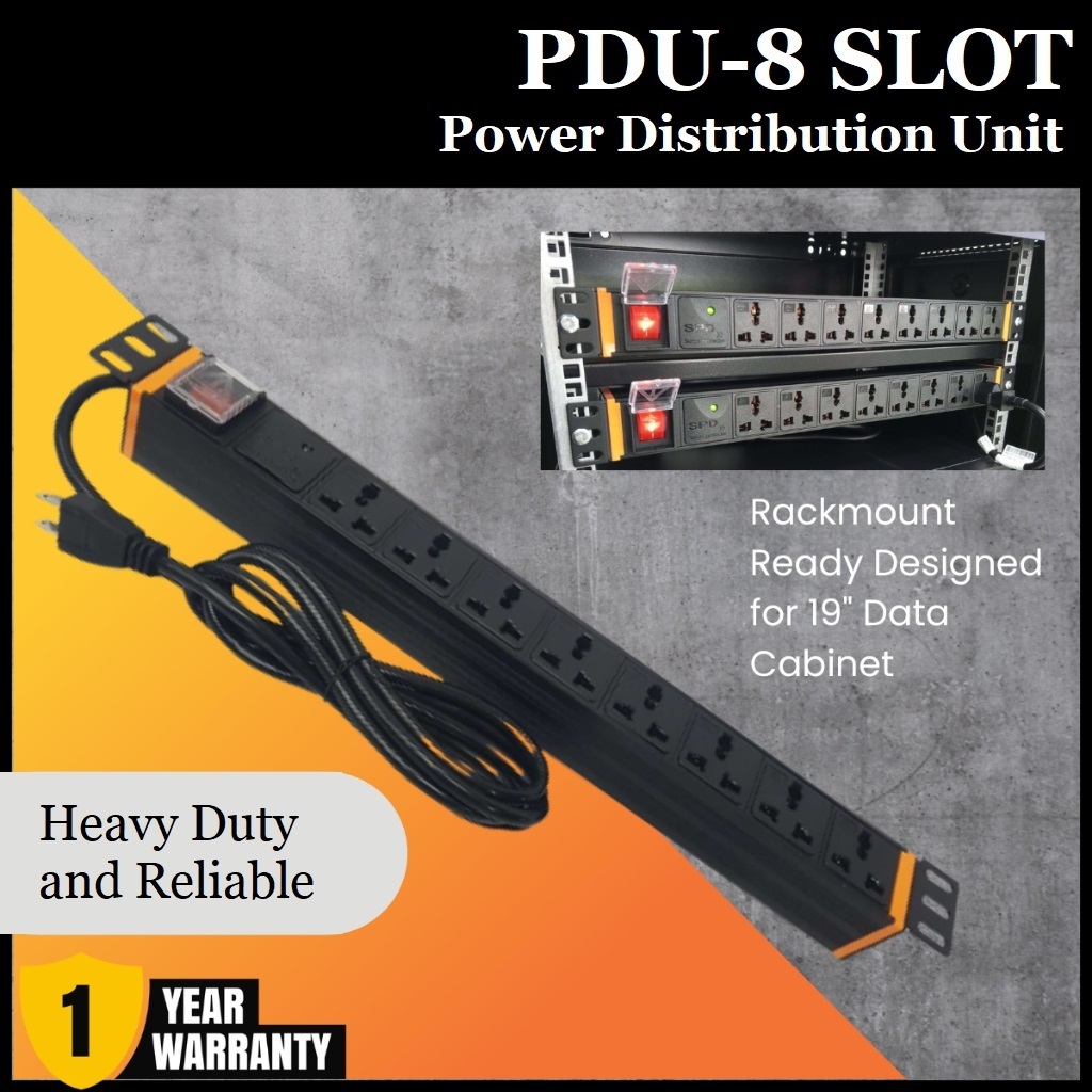 8port PDU Power Distribution Unit Rackmountable [PDU-8slots Metal type ...