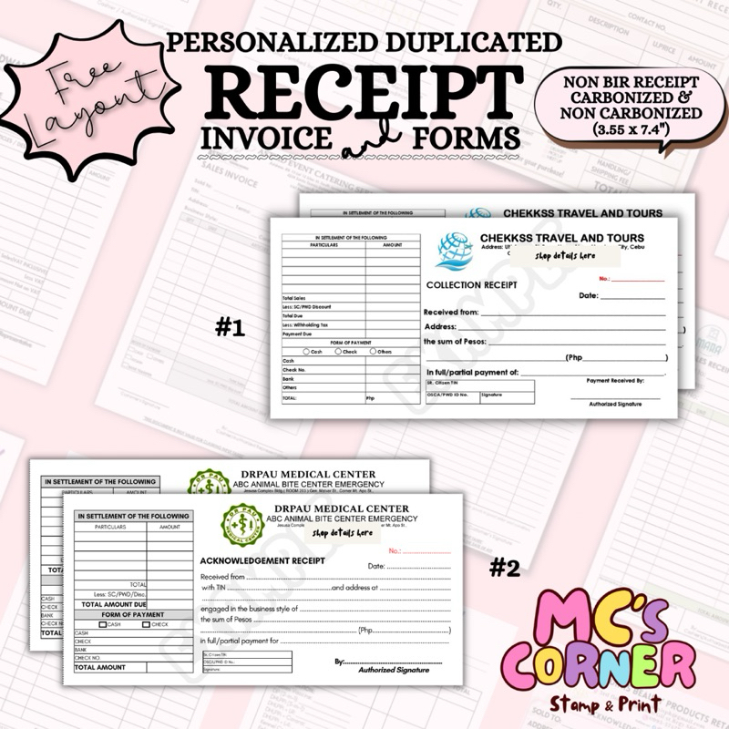 DUPLICATED RECEIPT | CARBONIZED - NON CARBONIZED | Shopee Philippines