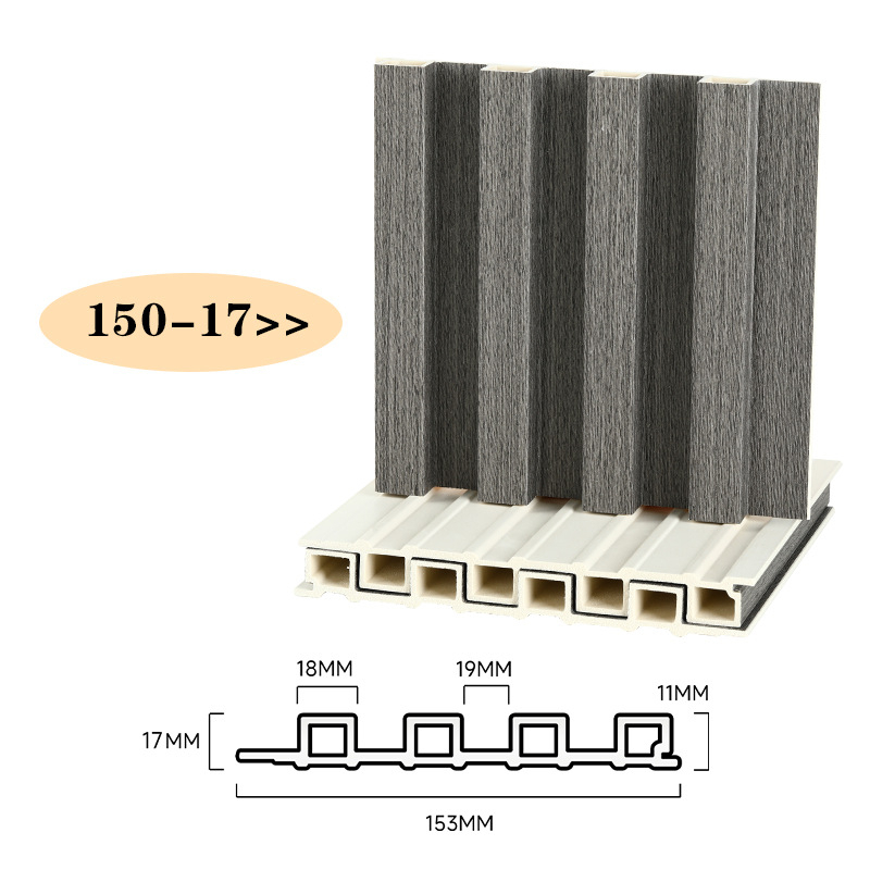 WPC Fluted Wall Panel Sticker Waterproof Grille Design Ecological Board ...