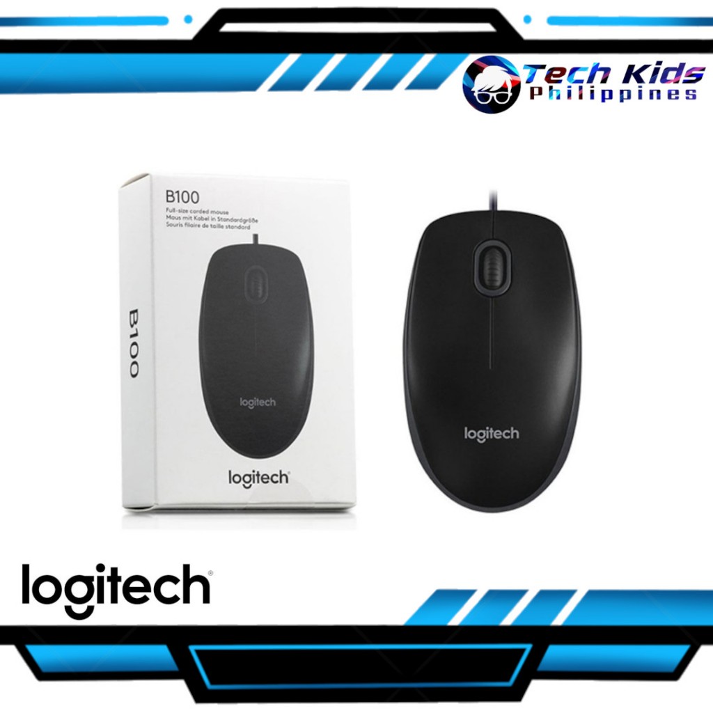 Logitech B100 Full-size Corded Mouse Black | Shopee Philippines