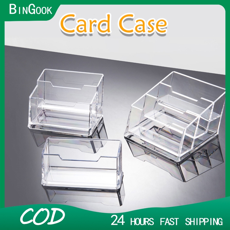 【Fast Delivery】Card Stand Holder Clear Name Card Case Desktop Wear ...