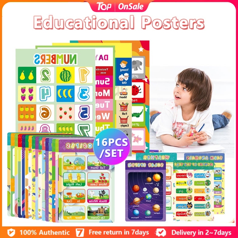 Children S Education Chart 6 Children S Set English Alphabet Number ...