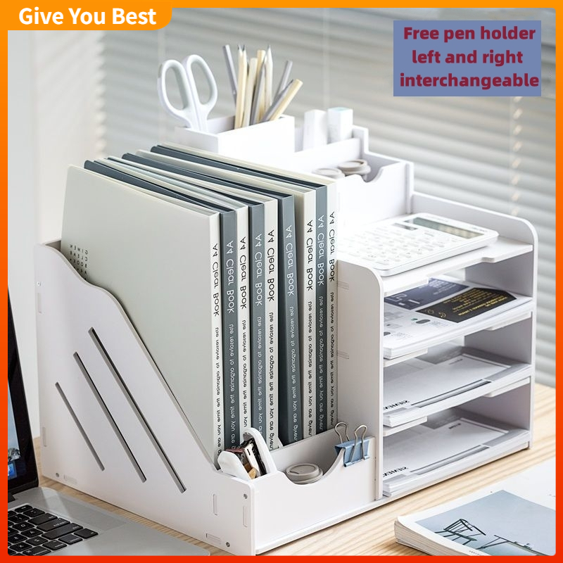 Desktop Storage Box Bookshelf File Rack Office Supplies Bookshelf ...