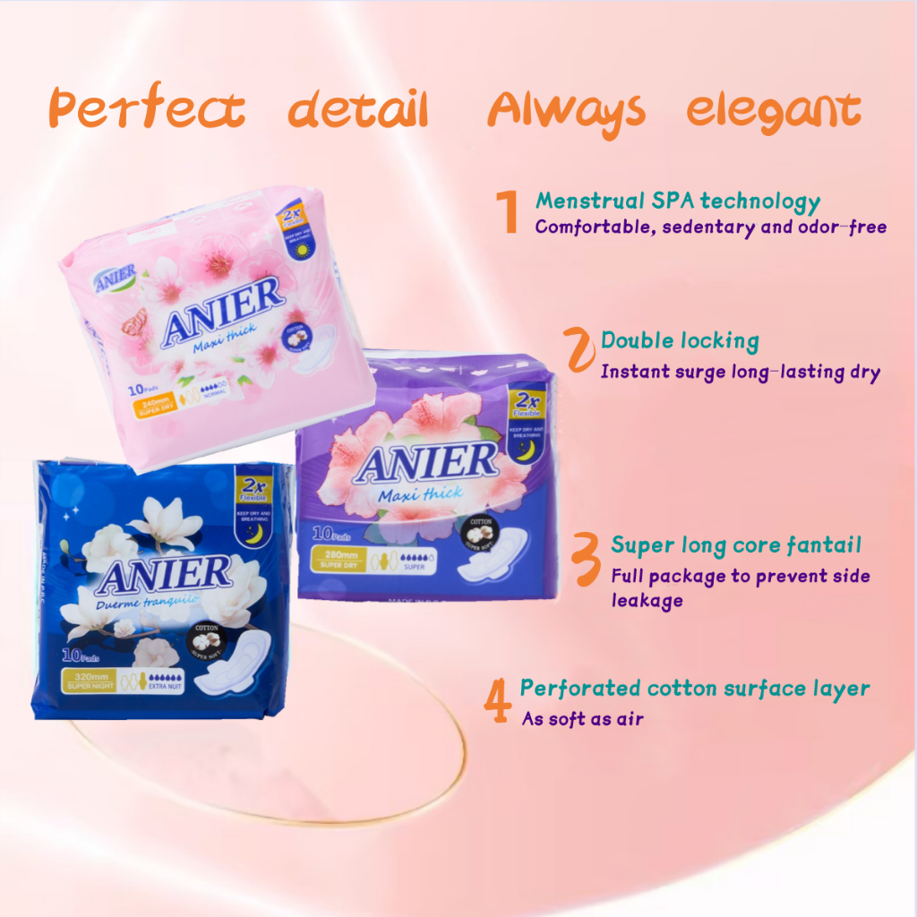 Pads of all sizes, full flow, with wings, set of 10, all-weather and ...