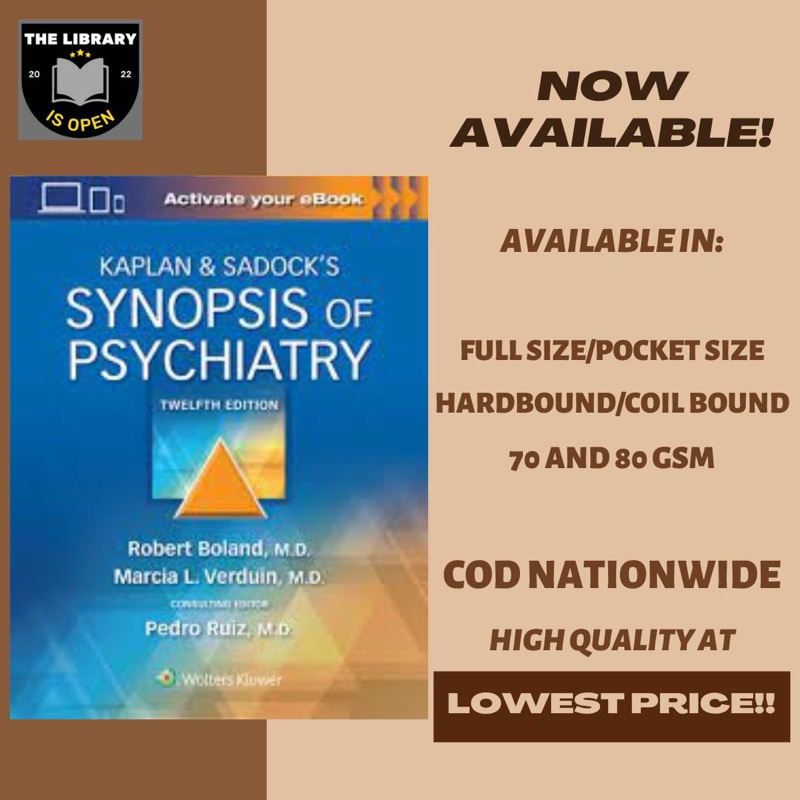 KAPLAN AND SADOCK’S SYNOPSIS OF PSYCHIATRY 12TH EDITION | Shopee Philippines