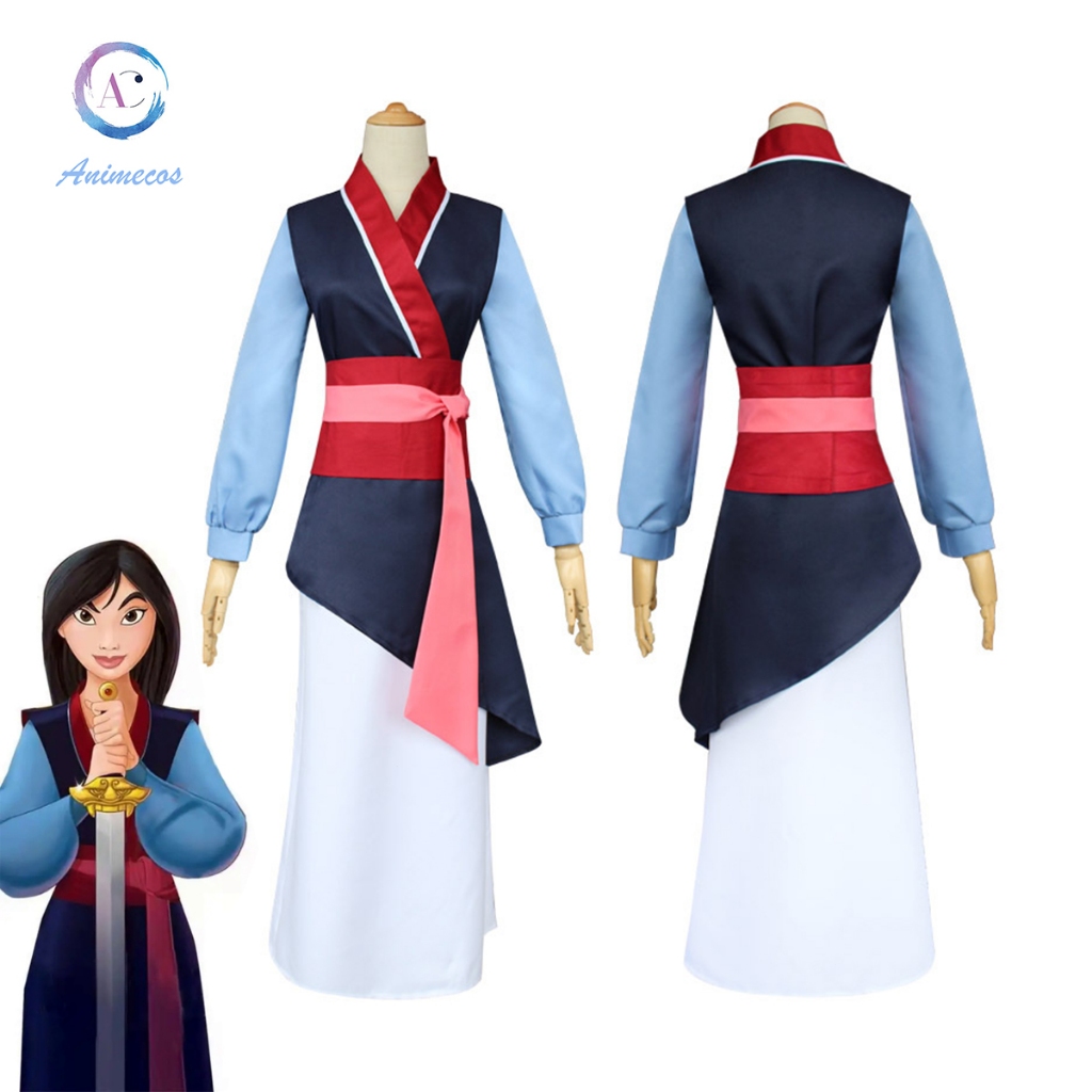 Princess Mulan Cosplay Costume Young Mulan Costume Dress Women Mushu ...