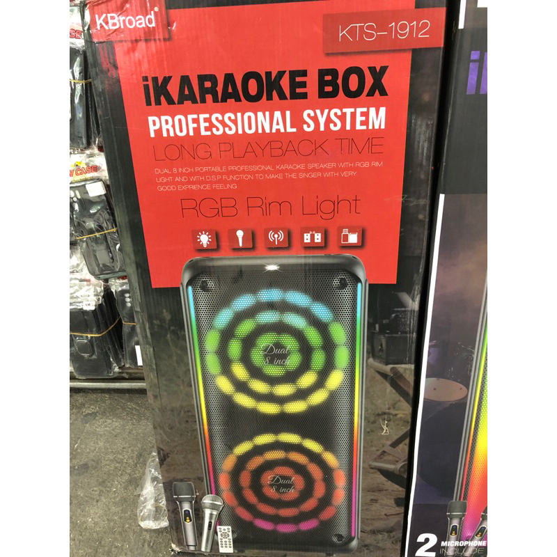KTS 1912 IKARAOKE BOX Professional System Bluetooh Speaker With Dual ...