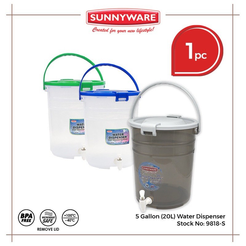 #9818-S Sunnyware Round Water Jug / Water Dispenser 20 Liters with ...