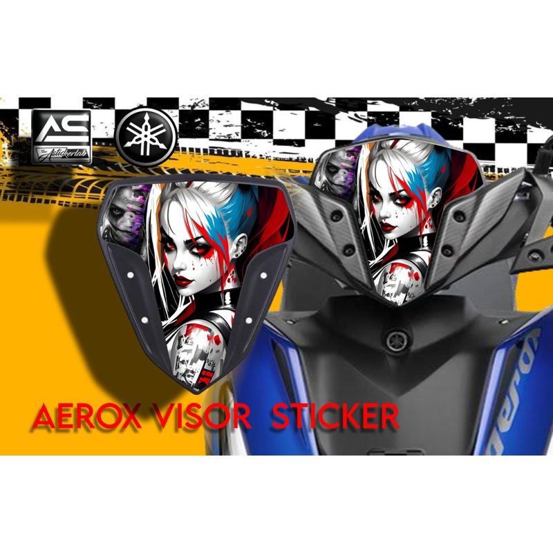 AEROX VISOR V1/V2 FRONT PANEL COVER DECALS STICKER PRINTED LAMINATED ...